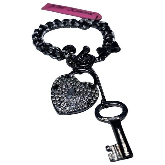 Betsey Johnson | Jewelry | Betsey Johnson Icy Crystal Heart Lock And ...